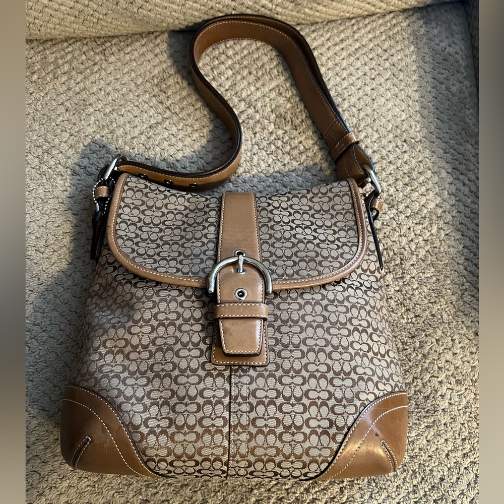 Coach Convertible Shoulder/Crossbody Bag In Tan Jacqu… - Gem